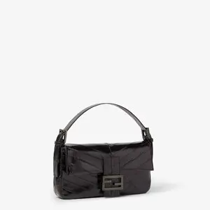 Fendi Baguette® 26424 Black Inlaid Hagfish Leather Bag